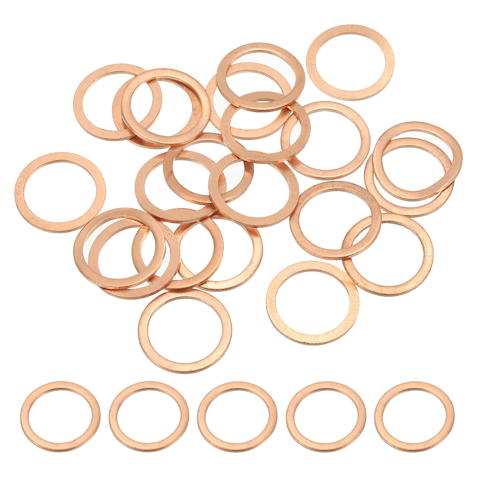 Uxcell M14 Copper Washer Sealing Ring, 14mm ID 18mm OD 1mm Thickness ...