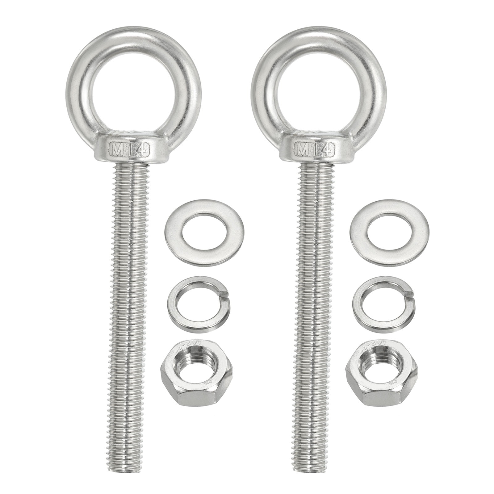 Uxcell M14 x 100mm Lifting Shoulder Eye Bolt Stainless Steel Lifting ...
