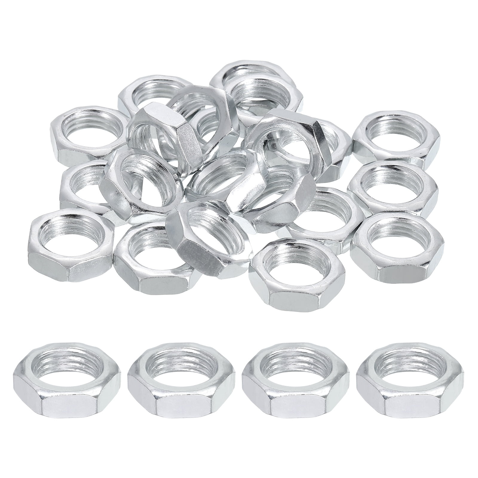 Uxcell M14x1.5x6mm Steel Hex Nuts, 25Pcs Metal Screw Nuts Fasteners ...
