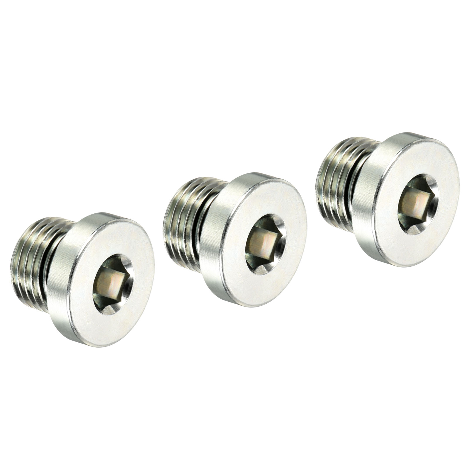 Uxcell M16*1.5 Internal Hex Head Pipe Fitting Plug, 3 Pack Male Thread 45# Steel Socket Plug ...