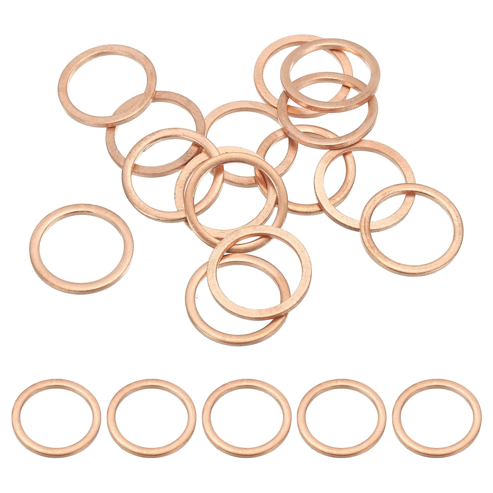 Uxcell Copper Washer Sealing Ring, Metric Flat Sealing Gasket Crush ...