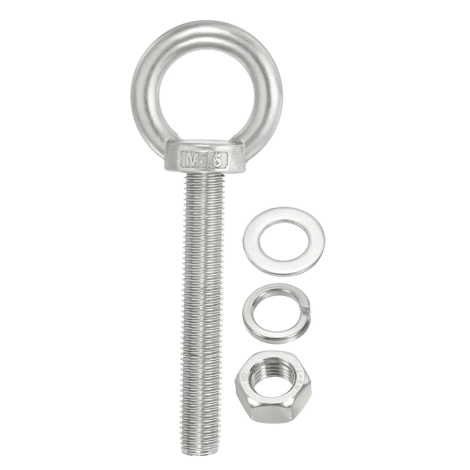 Uxcell M16 x 100mm Lifting Shoulder Eye Bolt Stainless Steel Lifting ...