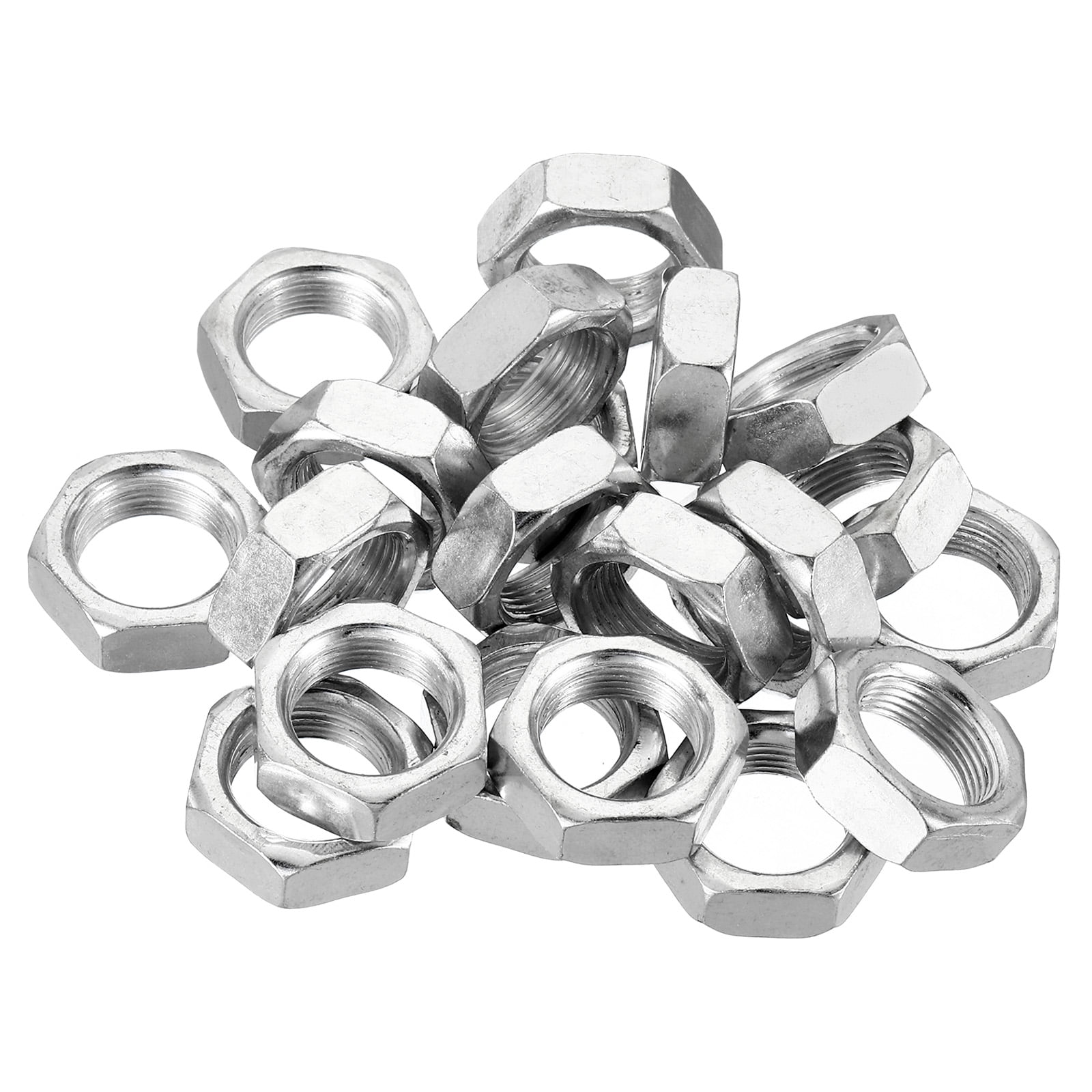 Uxcell M16x1.0 Steel Hex Nuts Zinc Plated Hardware Nuts Screw Bolt ...