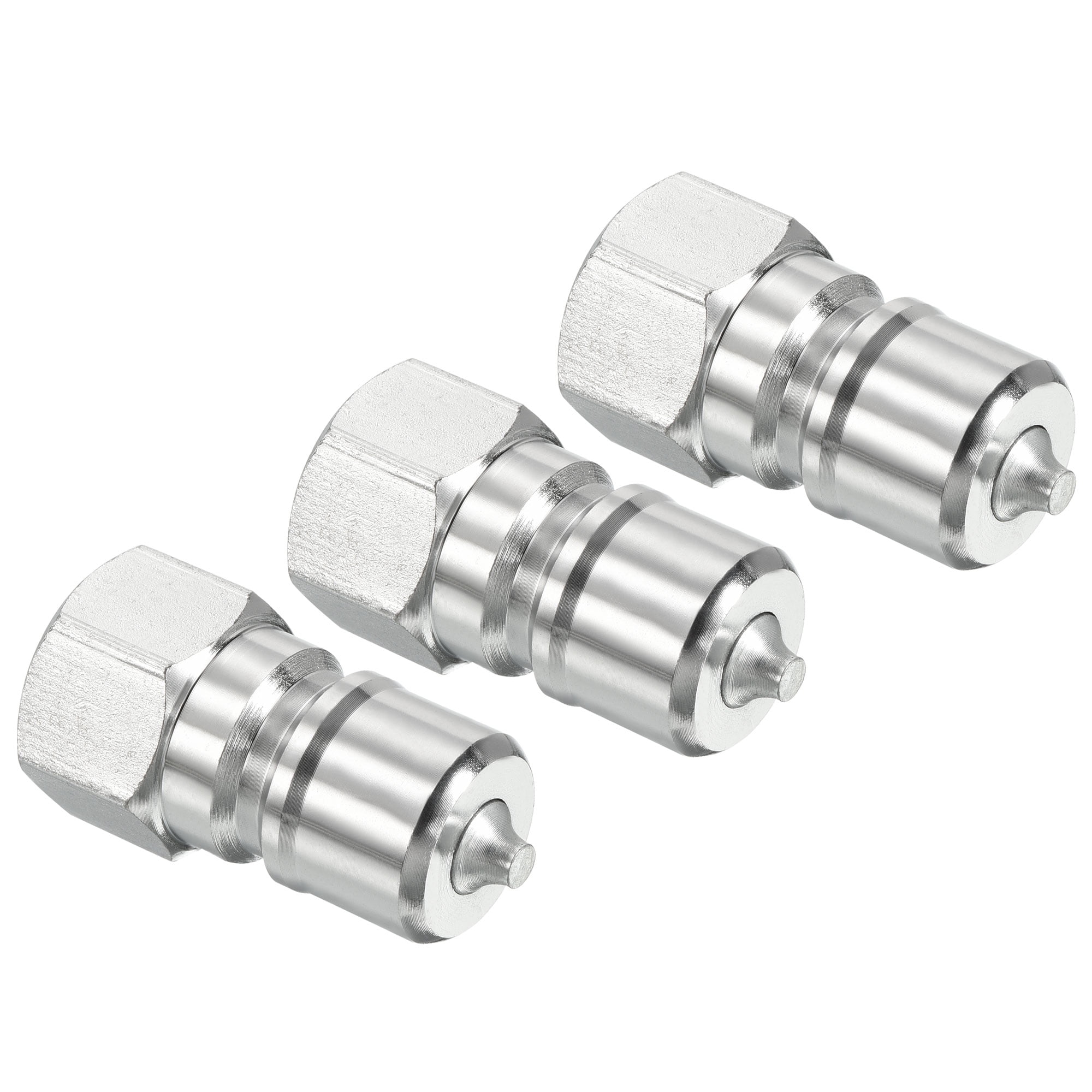 Uxcell M16x1.5mm Female Thread 0.75" OD Pipe Fitting Hydraulic Quick Connect Coupler, 3 Pack ...