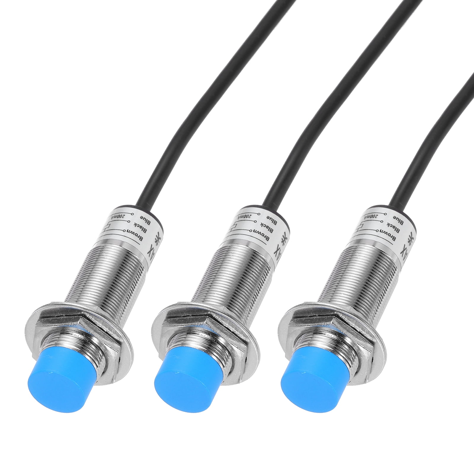 Uxcell M18 Approach Inductive Proximity Sensor Switch NPN NC 8mm Detection DC 6-36V 3.9ft 3Pcs ...