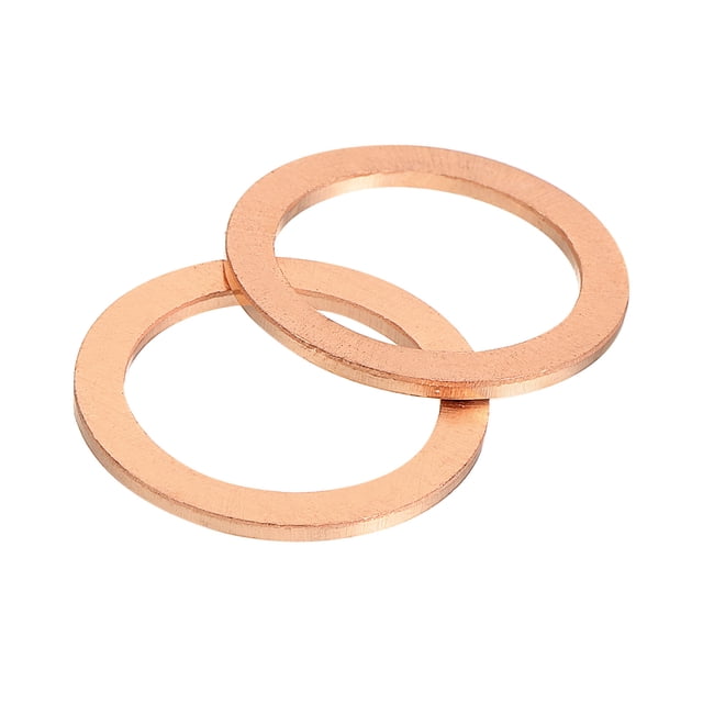 Uxcell M18 Flat Washer, 30 Pack Copper Ring Washers 24mm OD Metal ...