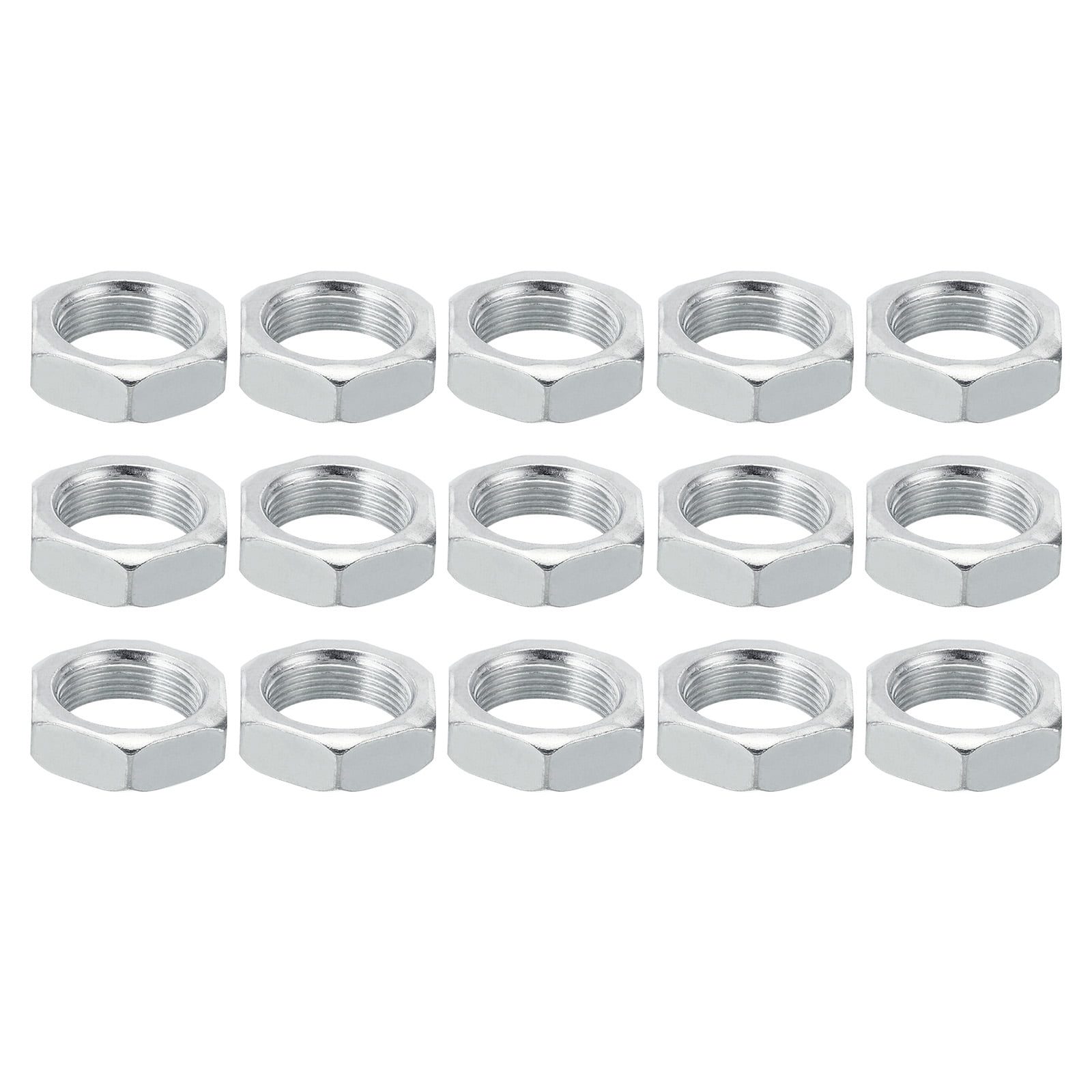 Uxcell M18x1.0 Steel Hex Nuts 15 Pcs Metric Thread Zinc Plated Finished Hardware Nuts Screw Bolt ...