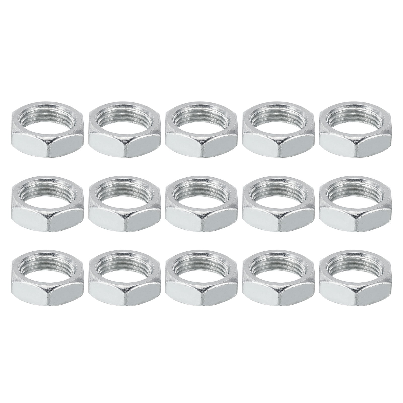 Uxcell M18x1.5 Steel Hex Nuts 15 Pcs Metric Thread Zinc Plated Finished Hardware Nuts Screw Bolt ...