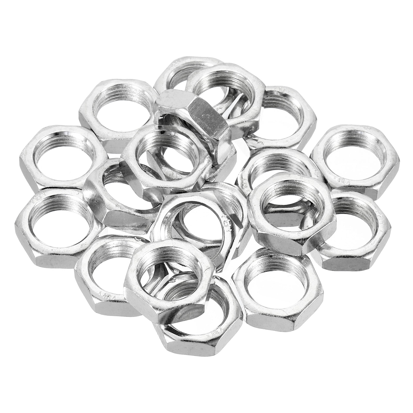 Uxcell M18x1.5 Steel Hex Nuts Zinc Plated Hardware Nuts Screw Bolt Fasteners 8mm Height 20 Pack ...