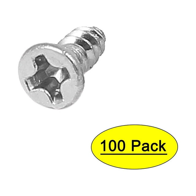 Uxcell M2.2 x 6.5mm 304 Stainless Steel Self Tapping Screws Bolts (100-pack) - Walmart.com