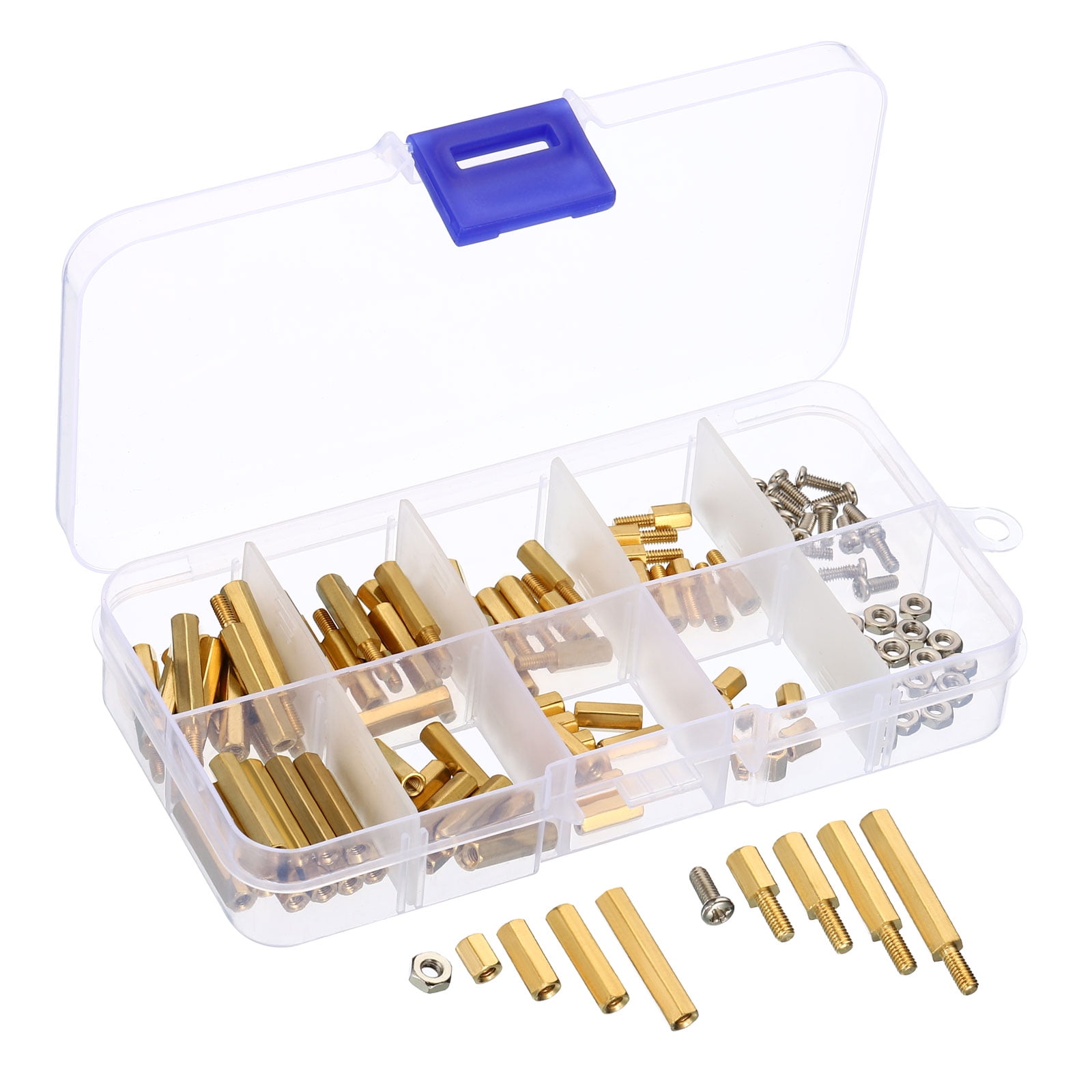 Uxcell M2.5 Standoff Screws Brass Hex PCB Standoffs Nuts Assortment Kit ...
