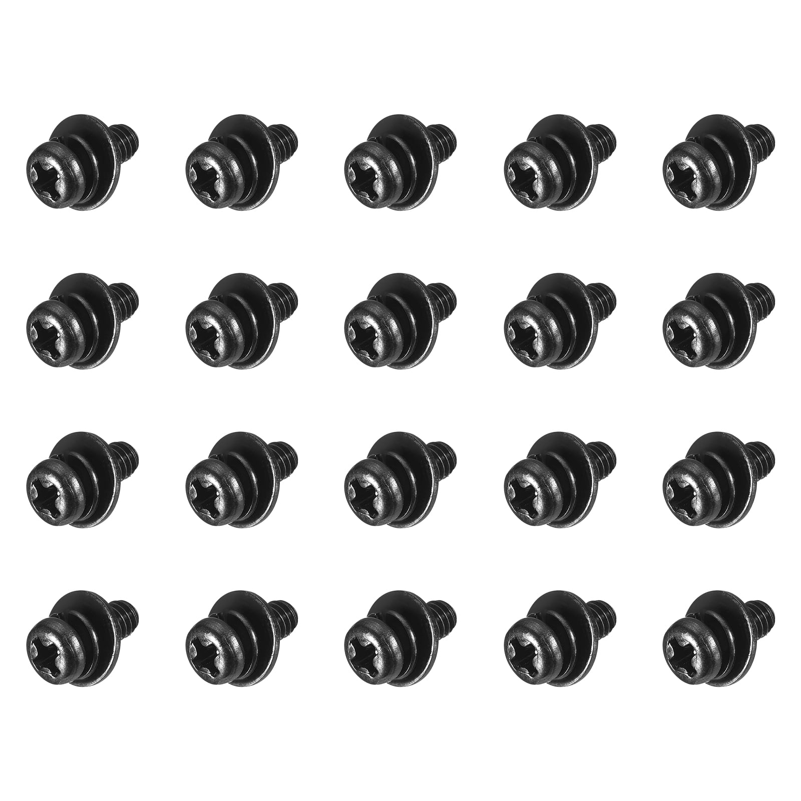 Uxcell M2.5 x 6mm Carbon Steel Phillips Pan Head Machine Screws Bolts ...