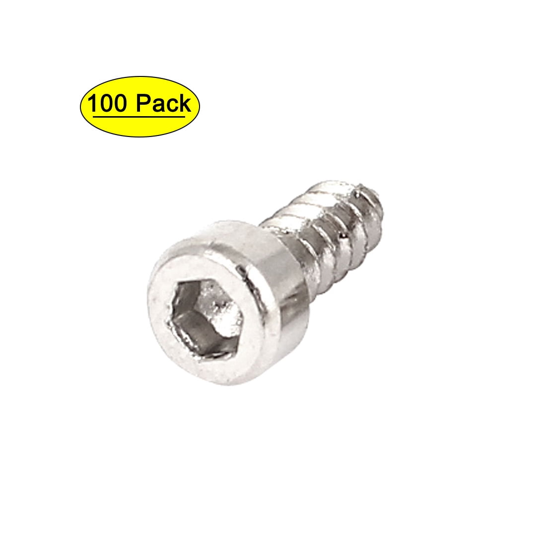 Uxcell M2.6x8mm Nickel Plated Hexagon Socket Cap Head Self Tapping ...
