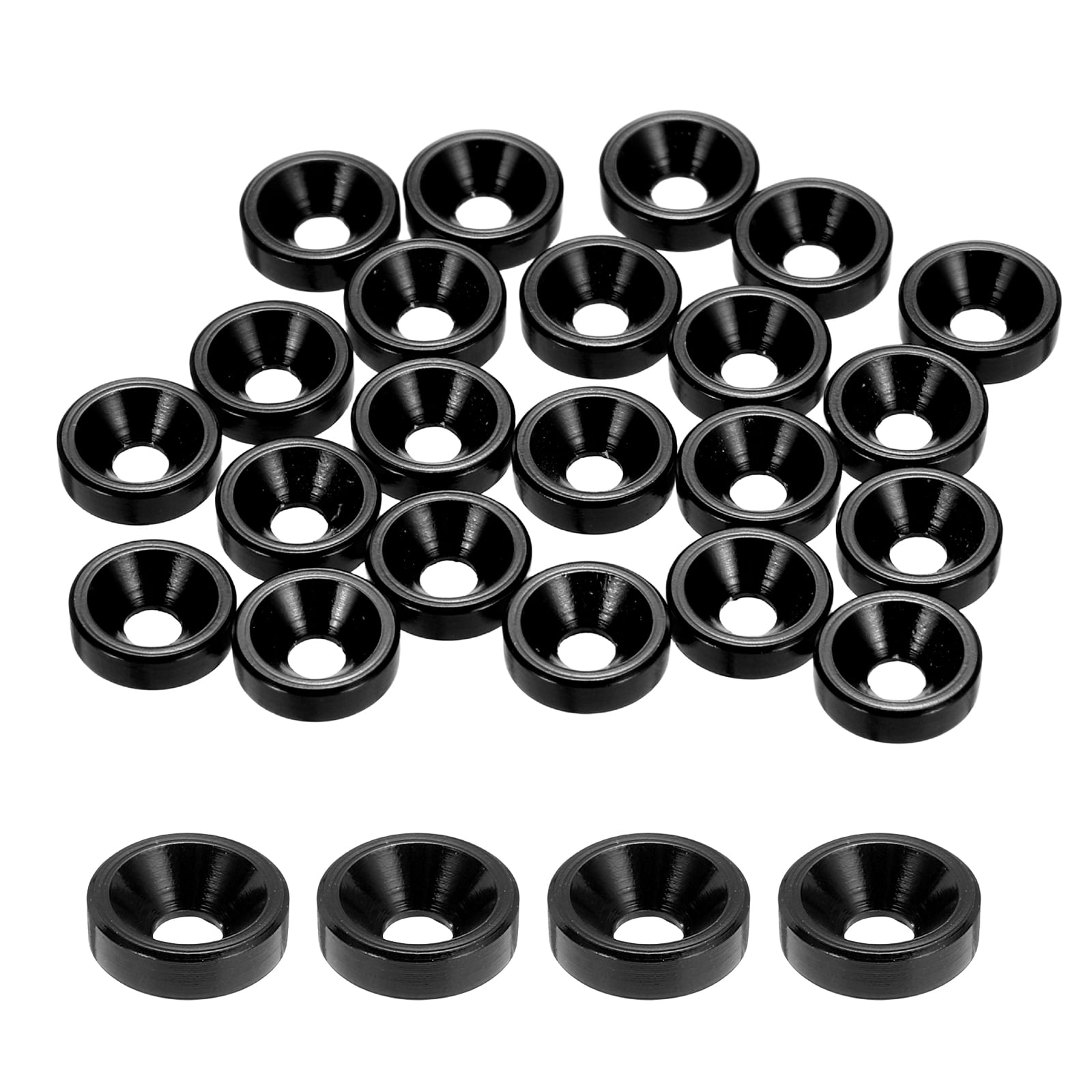 Uxcell M2 Cone Cup Countersunk Washers, Anodized Aluminum Gaskets Cup ...