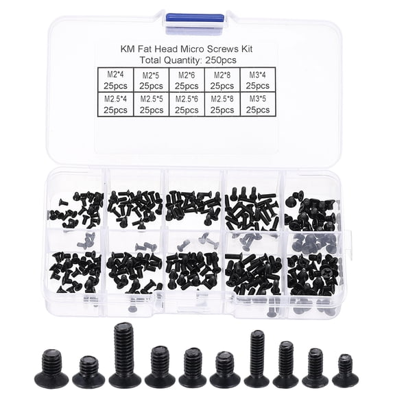 Uxcell M2 M2.5 M3 Laptop Computer Screw Kit, 250Pcs Carbon Steel ...