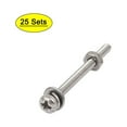 Uxcell M2 x 25mm 304 Stainless Steel Pan Head Screws Nuts w Washers (25 Sets) - Walmart.com