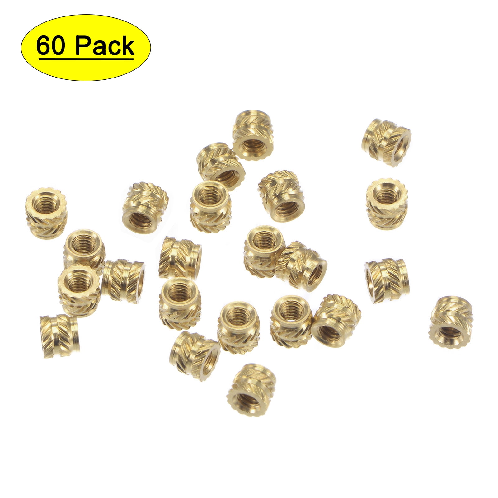 Uxcell M2 x 3mm(L) x 3.5mm(OD) Female Thread Brass Knurled Insert Nuts ...