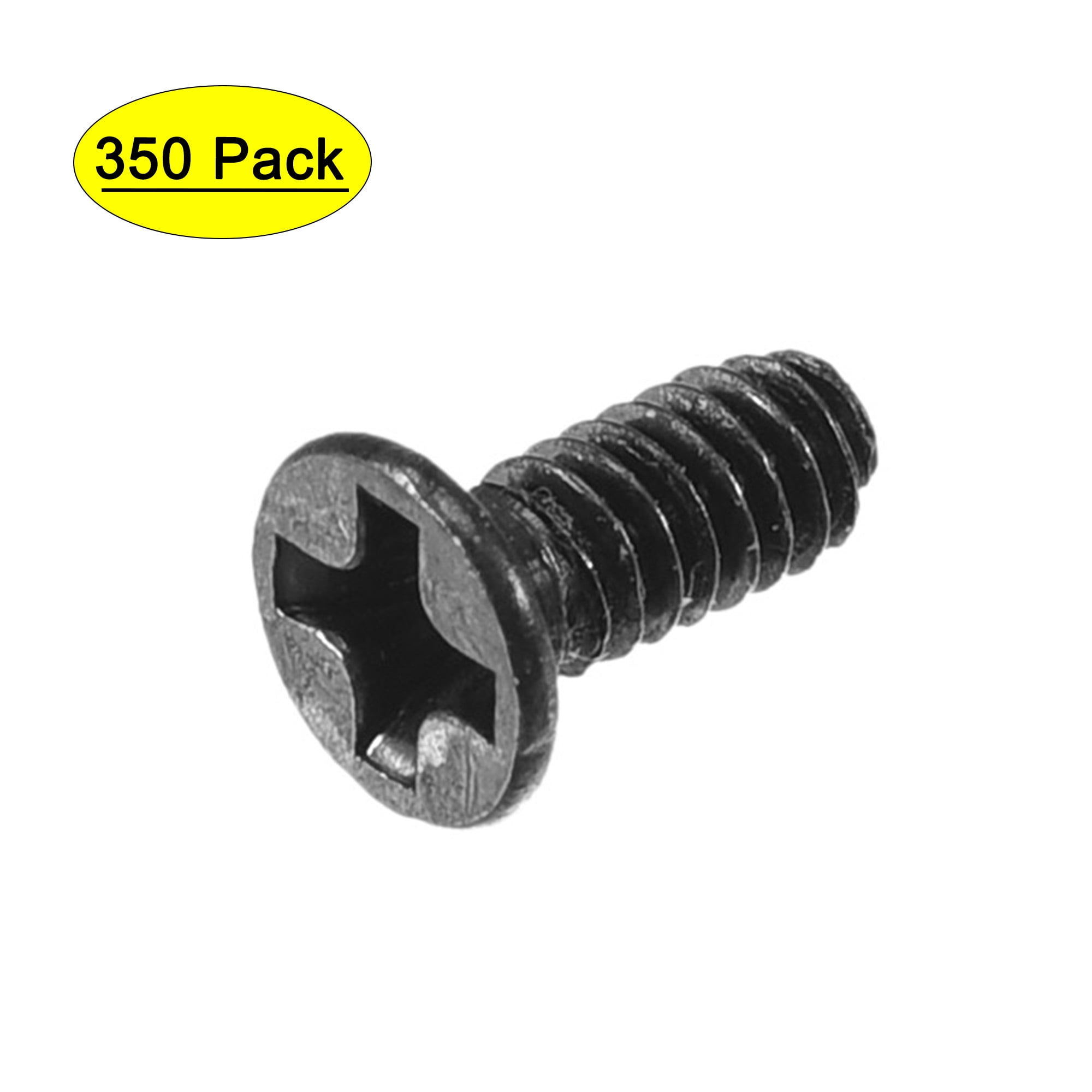 Uxcell M2 x 5mm / 0.2" Phillips Screws Fastener Black Zinc Plated 350 ...