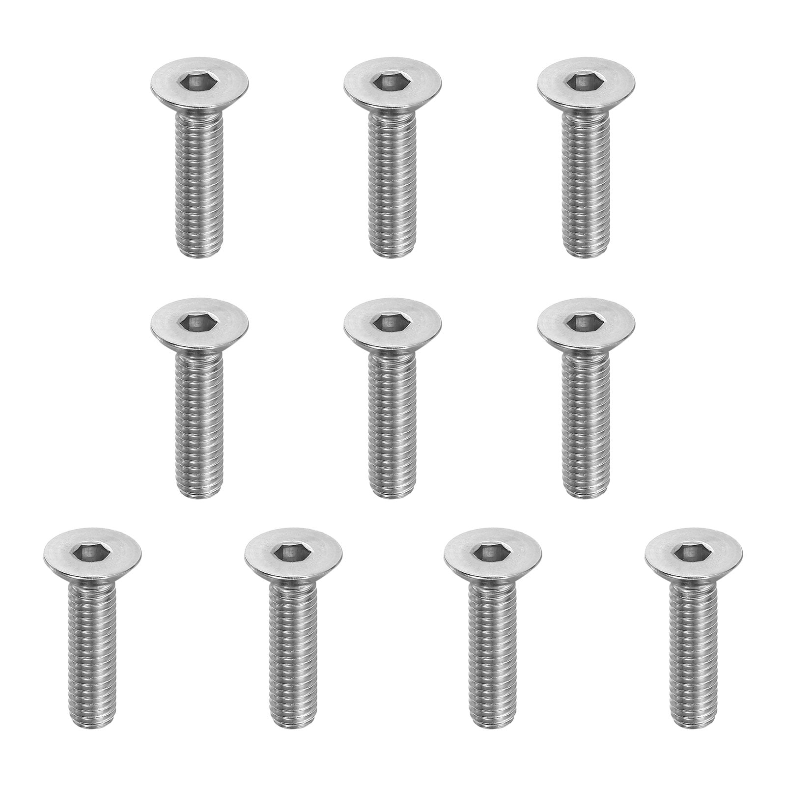 Uxcell M2 x 5mm Flat Head Socket Cap Screws, 100 Pack 304 Stainless ...