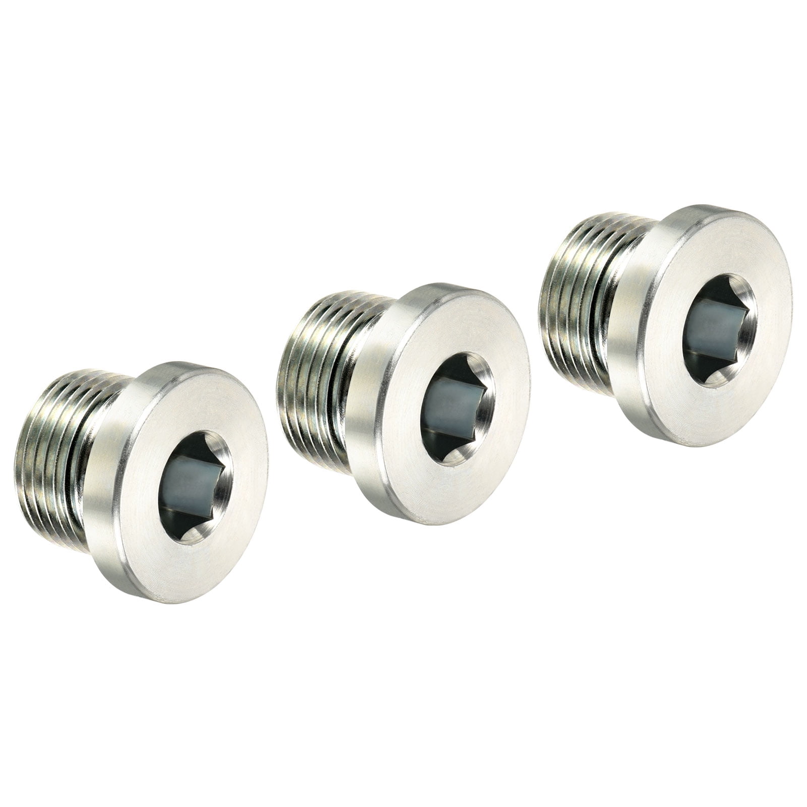 Uxcell M20*1.5 Internal Hex Head Pipe Fitting Plug, 3 Pack Male Thread 45# Steel Socket Plug ...