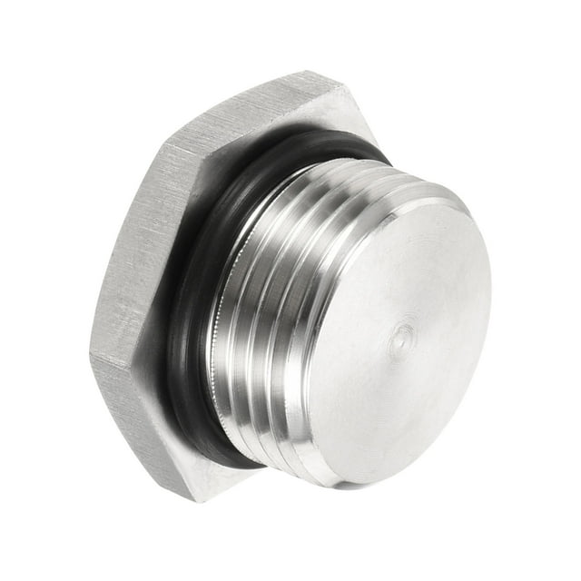 Uxcell M20x1.5 Male Plug Stainless Steel Thread Hex Head Socket Pipe Fitting with Sealing Rubber ...