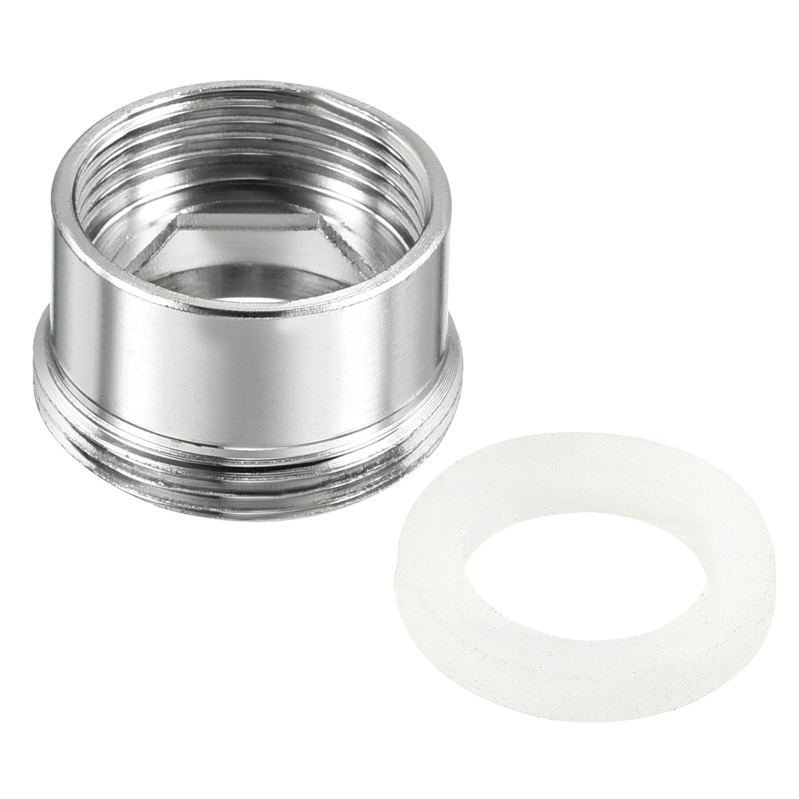 Uxcell M22*1.0 Male to M18*1.0 Female Thread Chrome Faucet Adapter ...