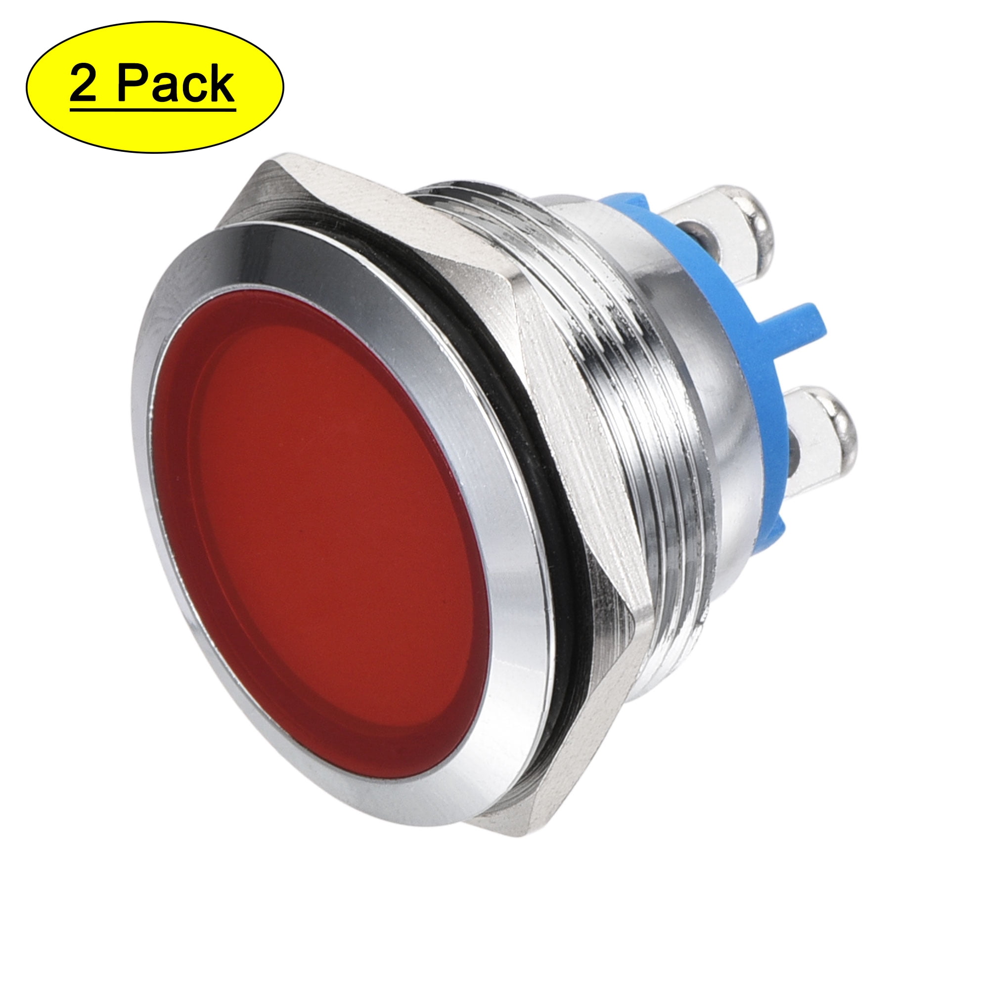Uxcell M22 110V Panel Mount Waterproof Metal LED Indicator Signal Light ...