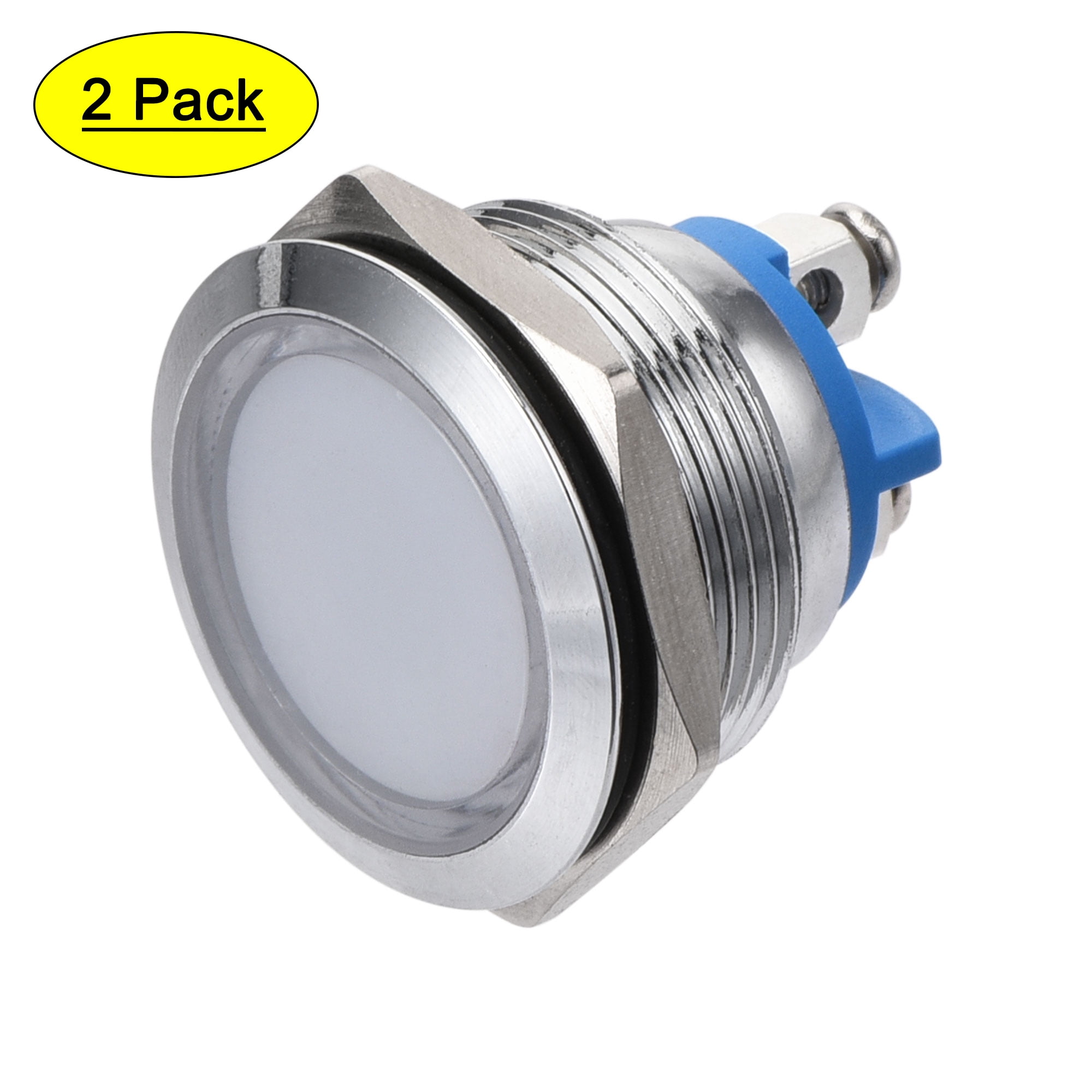 Uxcell M22 110V Panel Mount Waterproof Metal LED Indicator Signal Light ...