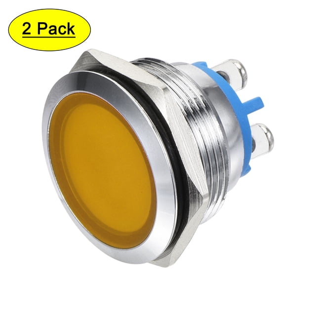 Uxcell M22 110V Panel Mount Waterproof Metal LED Indicator Signal Light ...