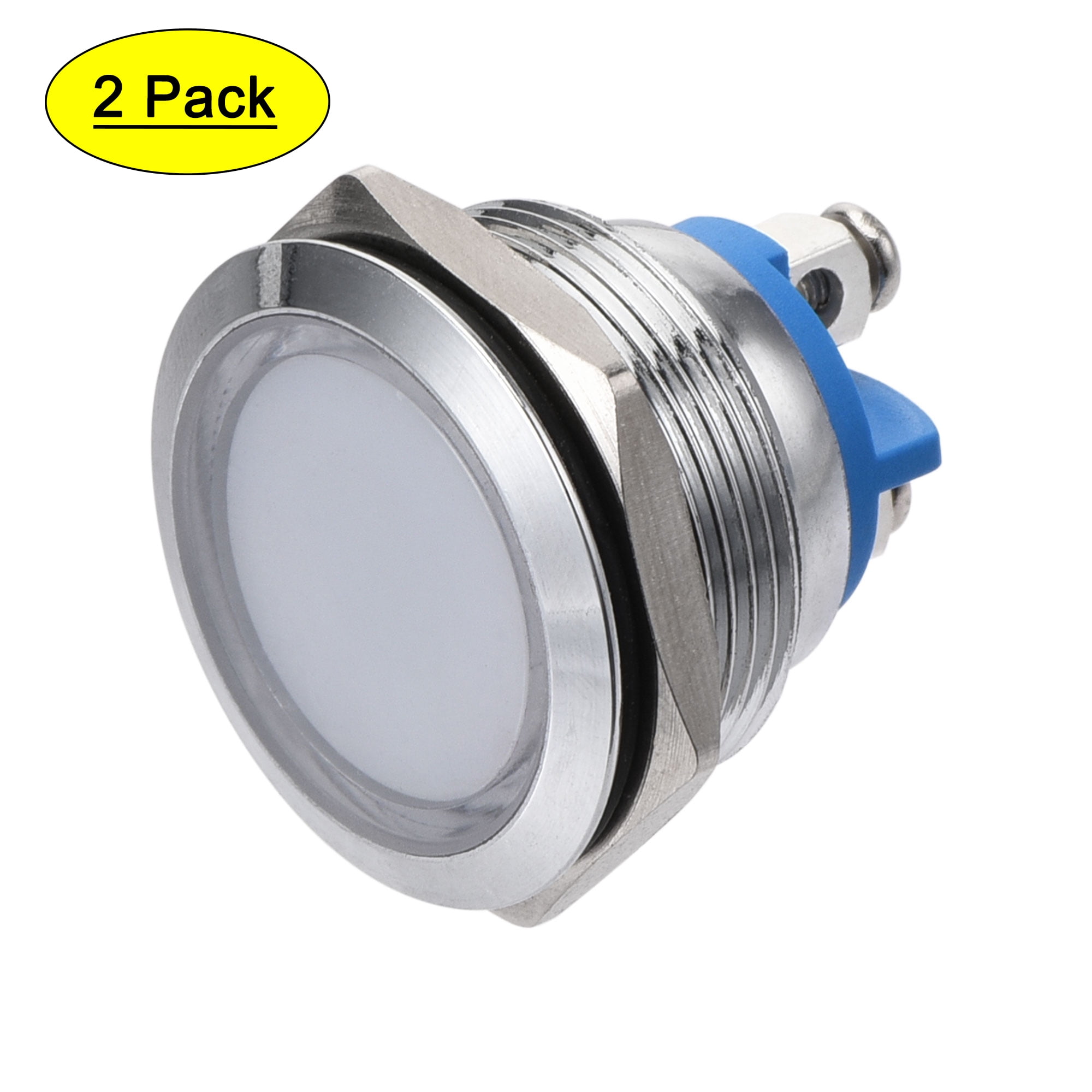 Uxcell M22 12V Panel Mount Waterproof Metal LED Indicator Signal Light ...