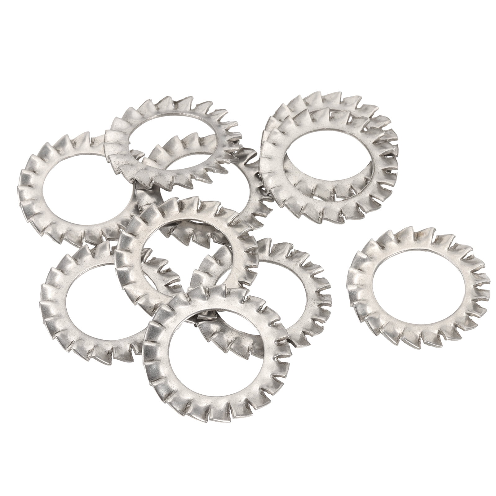 Uxcell M22 External Tooth Lock Washers, 10Pcs 304 Stainless Steel ...