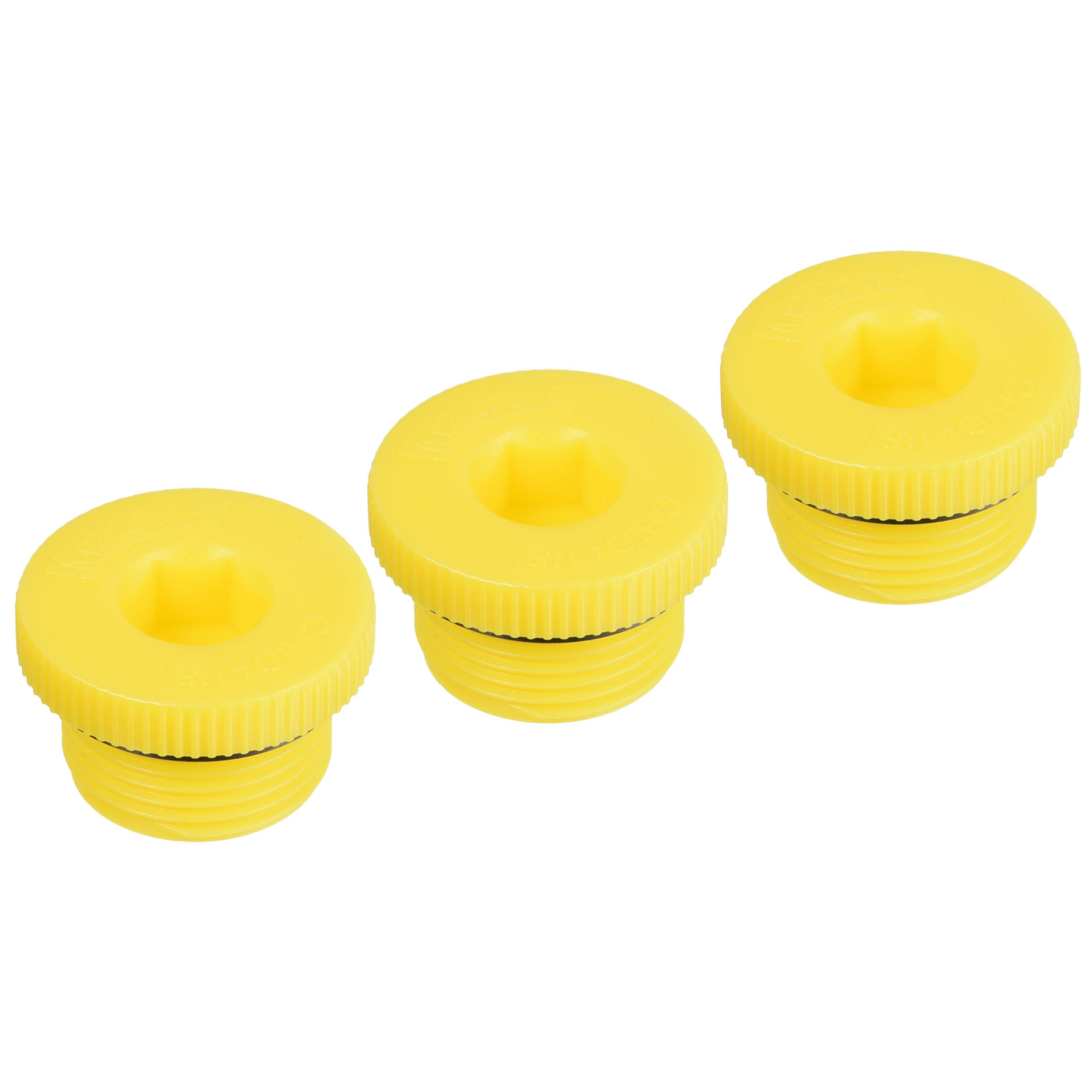 Uxcell M22x1.5 Hold Plugs Plastic Male Threaded Hex Socket End Cap ...