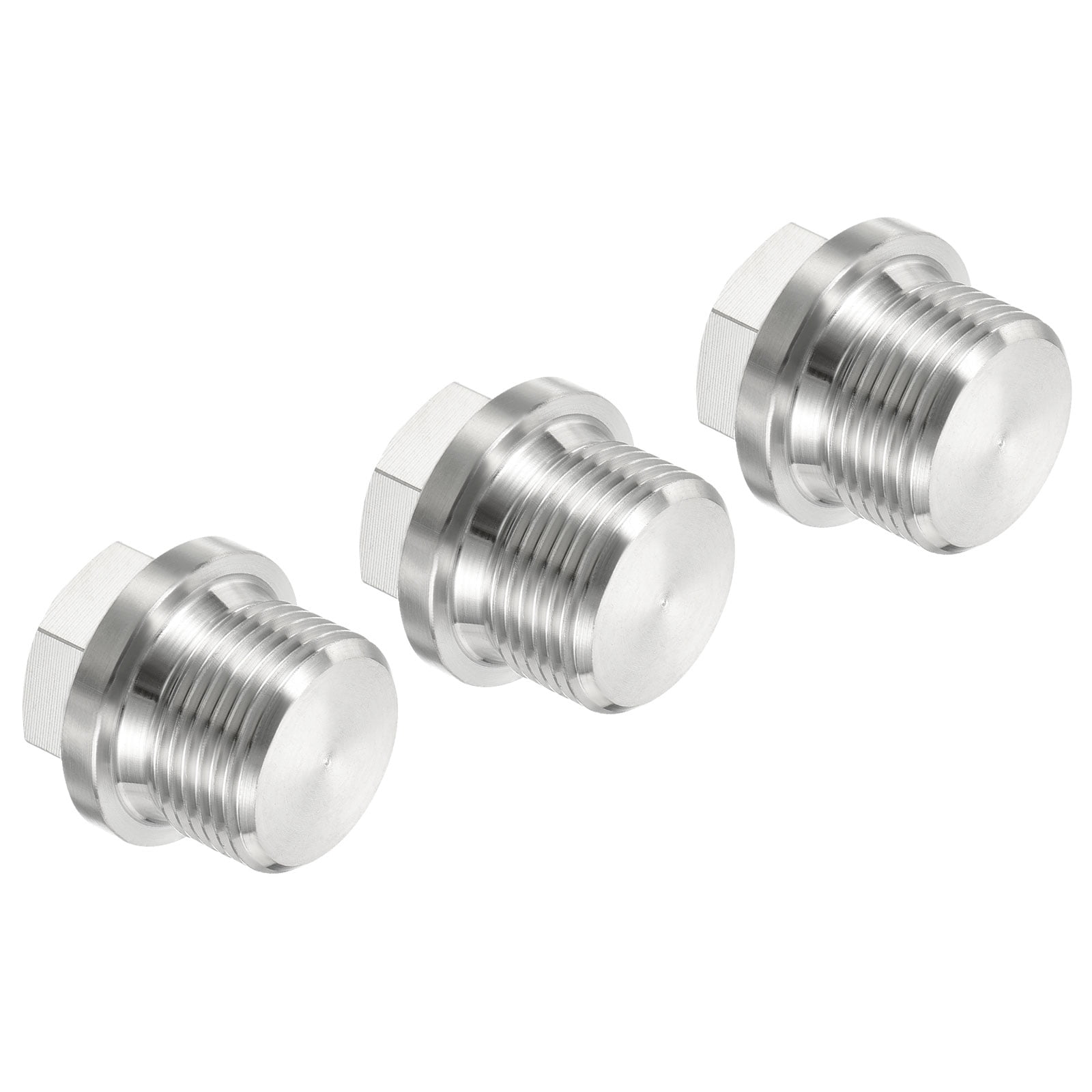 Uxcell M22x1.5 Male Plug Stainless Steel Thread Hex Head Socket Solid ...