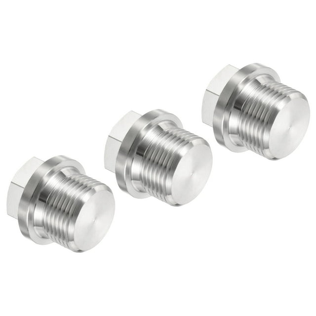 Uxcell M22x1.5 Male Plug Stainless Steel Thread Hex Head Socket Solid ...