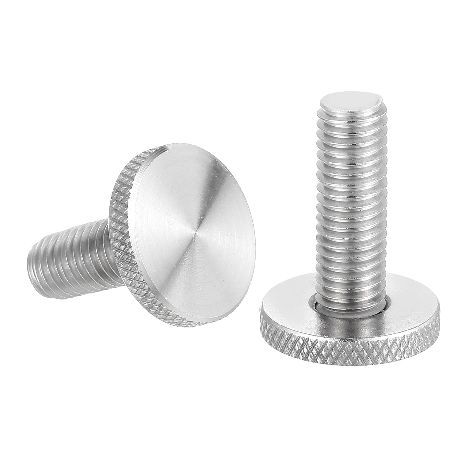 Uxcell M25x30mm Knurled Thumb Screws, 304 Stainless Steel Flat Head ...