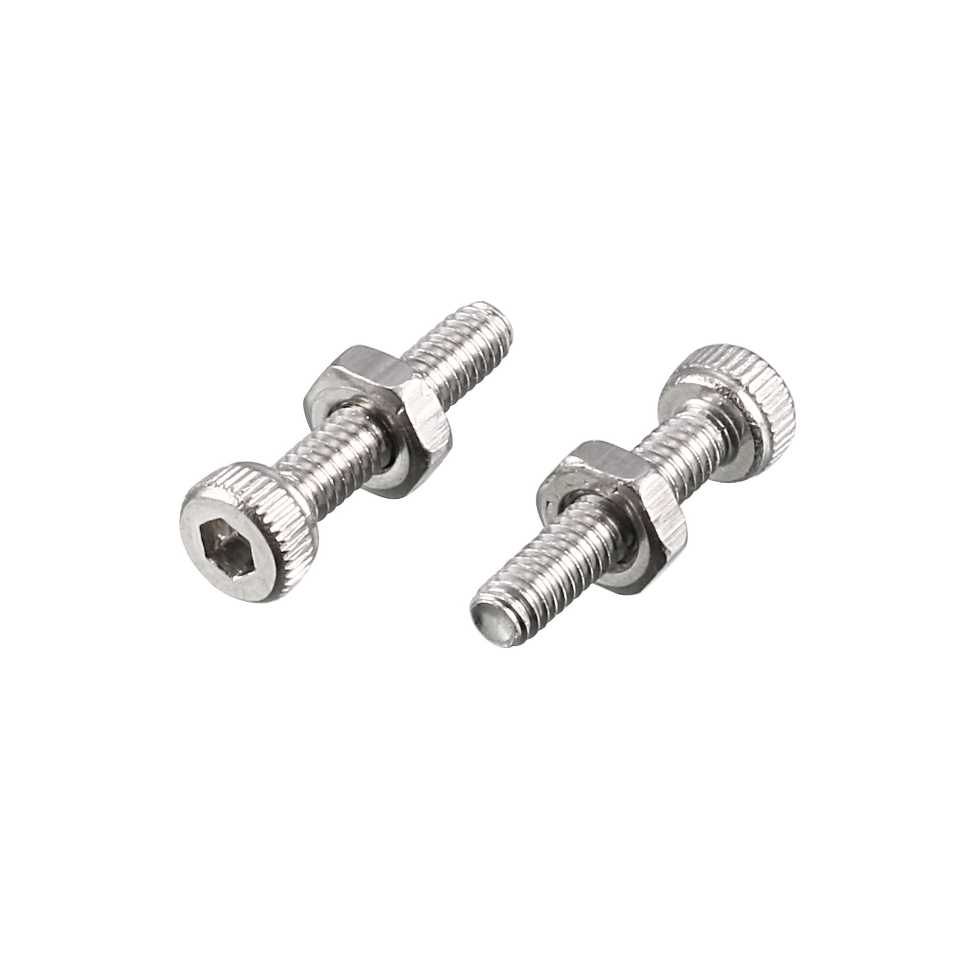 Uxcell M2x10mm Stainless Steel Hex Socket Head Knurled Cap Screws Bolts ...