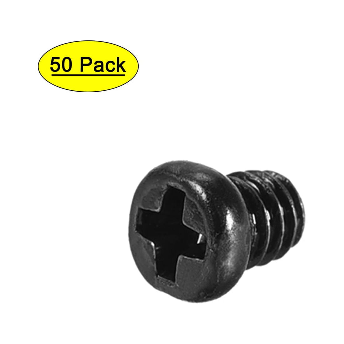 Uxcell M2x2mm Computer Screw Fastener 2.8mm Dia Screw Head Black 50 ...