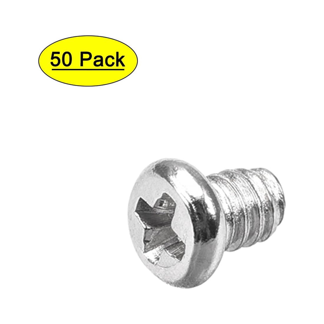 Uxcell M2x2mm Computer Screw Fastener Silver Tone 2.8mm Dia Screw Head ...