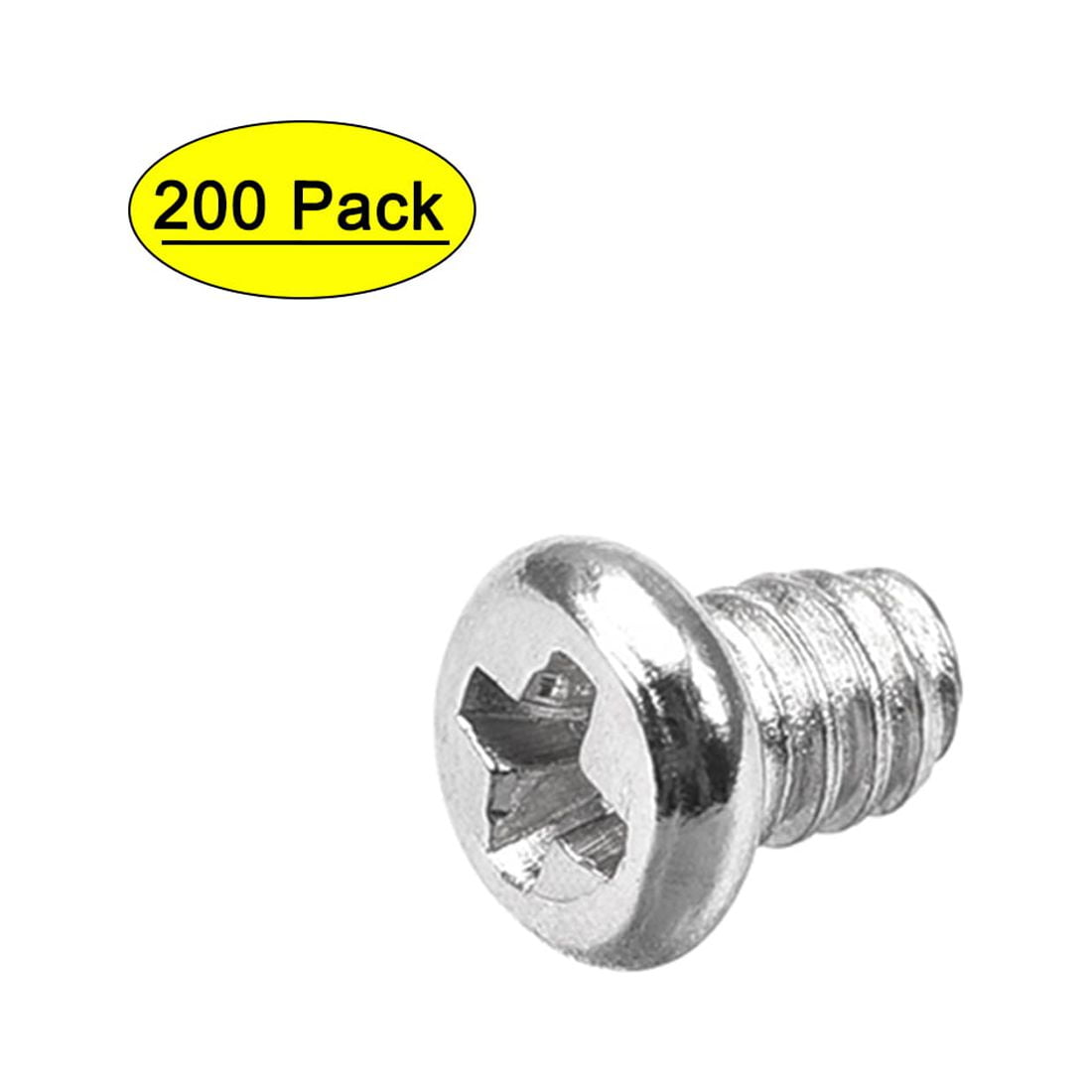 Uxcell M2x2mm Phillips Screw Fastener Silver Tone 2.8mm Dia Screw Head ...