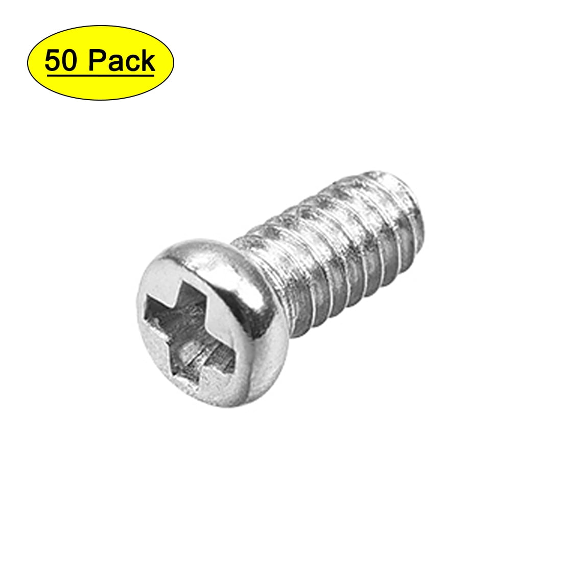 Uxcell M2x4mm Computer Screw Fastener Silver Tone 2.8mm Dia Screw Head ...
