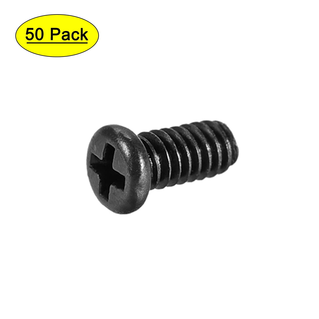 Uxcell M2x5mm Computer Screw Fastener 2.8mm Dia Screw Head Black 50 ...