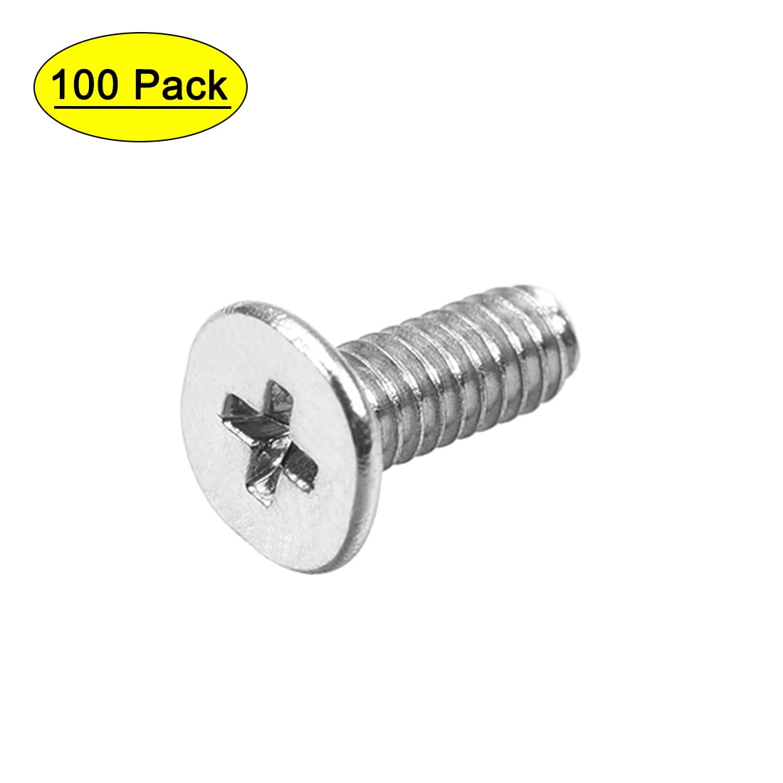 Uxcell M2x6mm Computer Screw Fastener Silver Tone 3.8mm Dia Screw Head ...