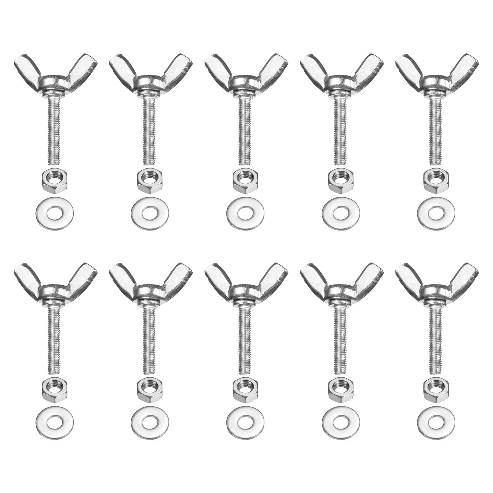 Uxcell M3-0.5 x 16 mm Wing Butterfly Screw, 10 Pcs Wing Nuts and Bolts ...
