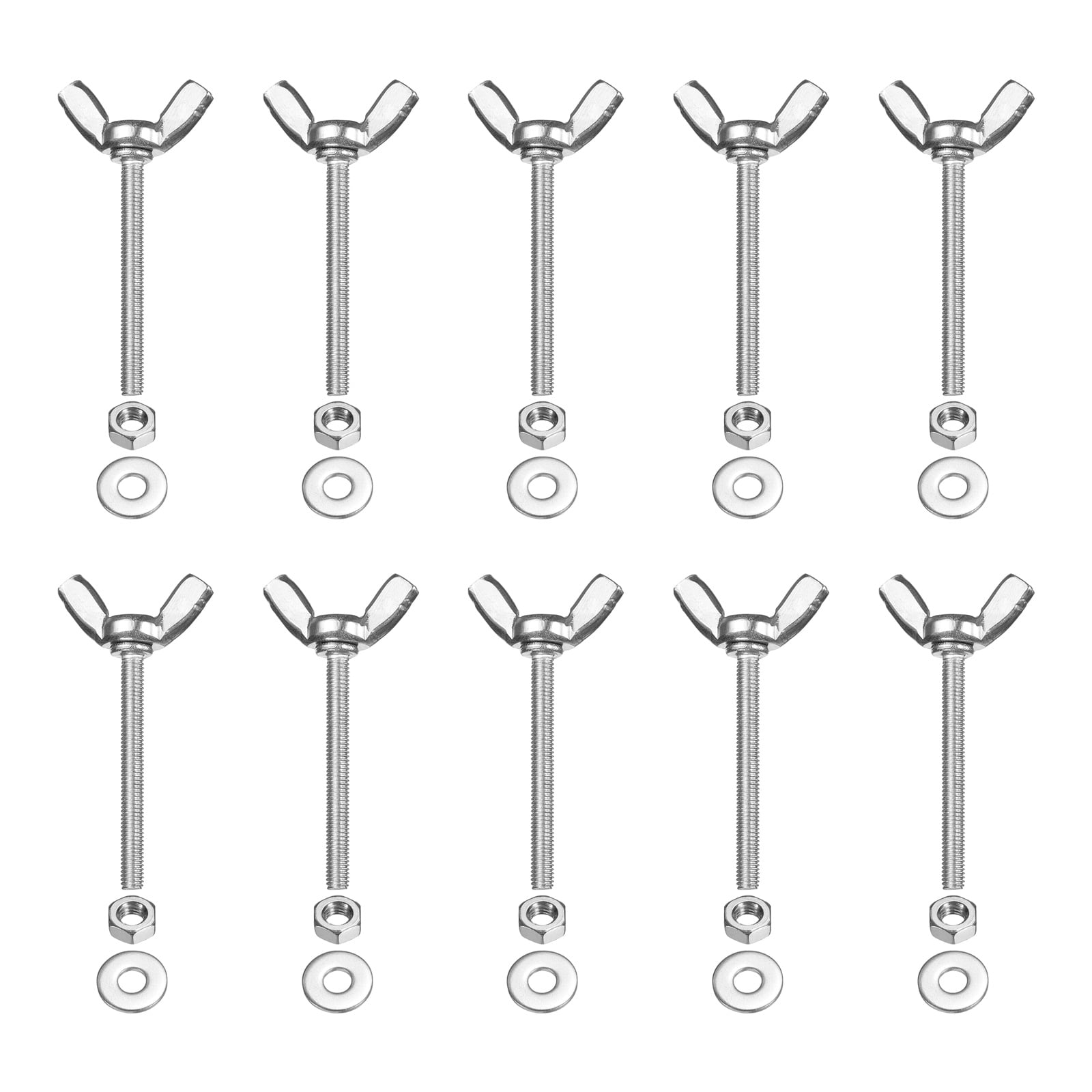 Uxcell M3-0.5 x 30 mm Wing Butterfly Screw, 10 Pcs Wing Nuts and Bolts ...