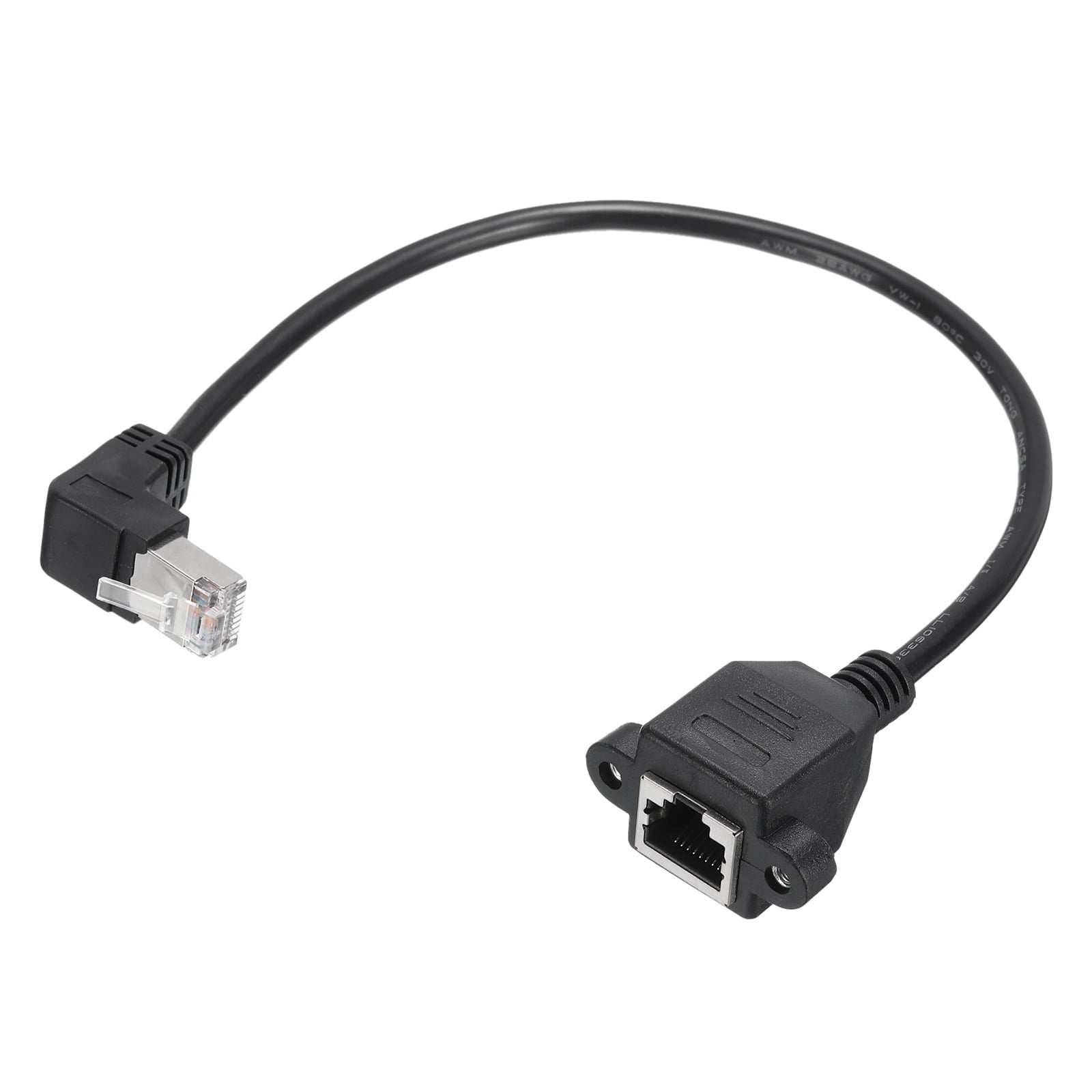 Uxcell M3 12 Inch Length Male to Female 5e Network Extension Cable Bend ...