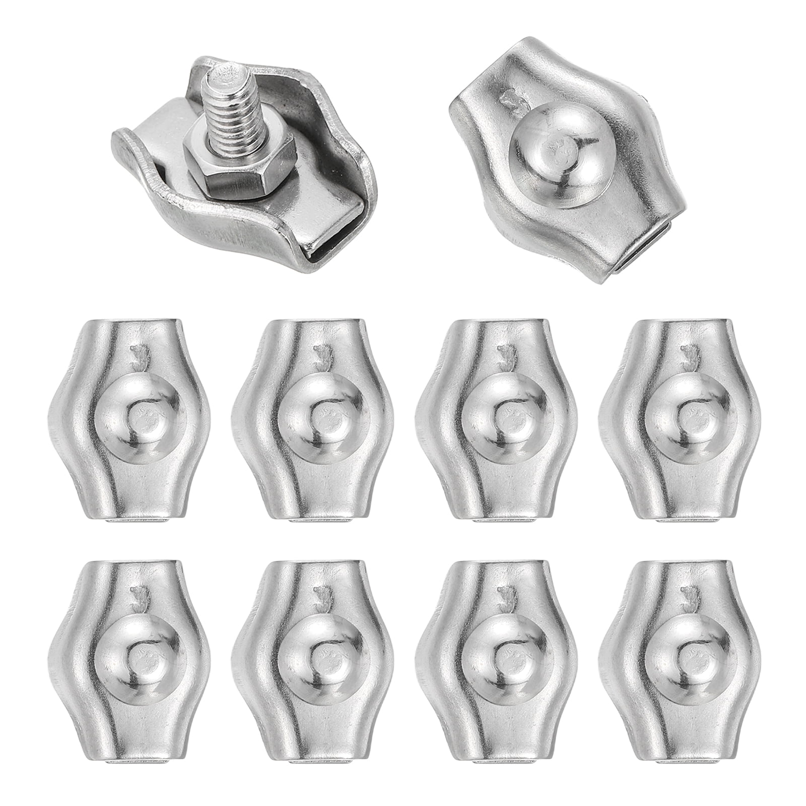 Uxcell M3 304 Stainless Steel Single Wire Rope Clips, Cable Clamp ...