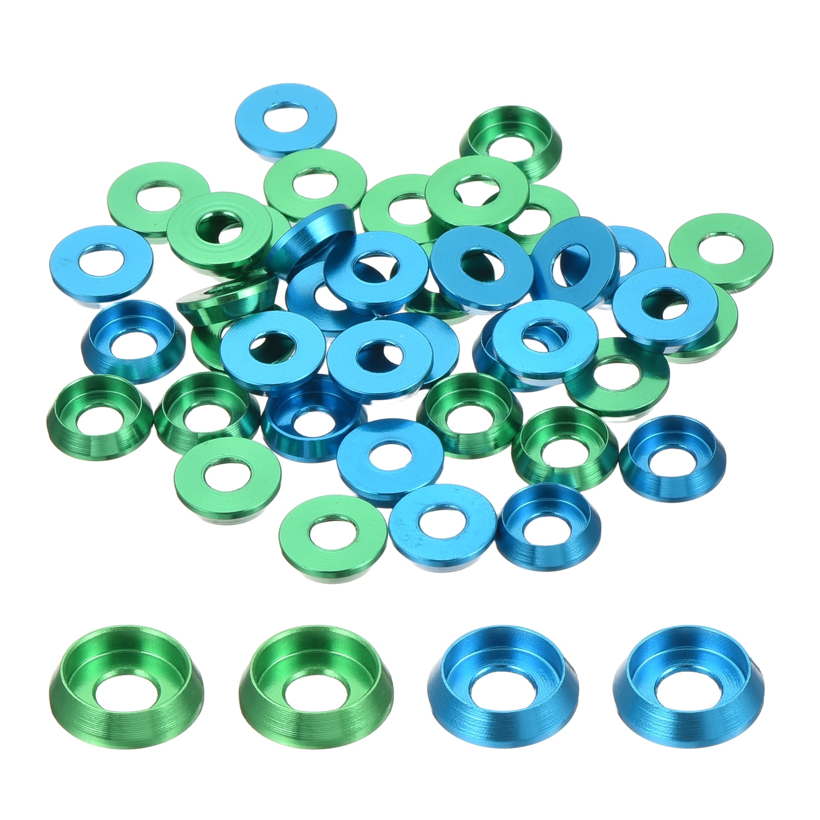Uxcell M3 Cone Cup Washers, Hole Dia 3mm/0.12" Aluminum Gaskets for ...