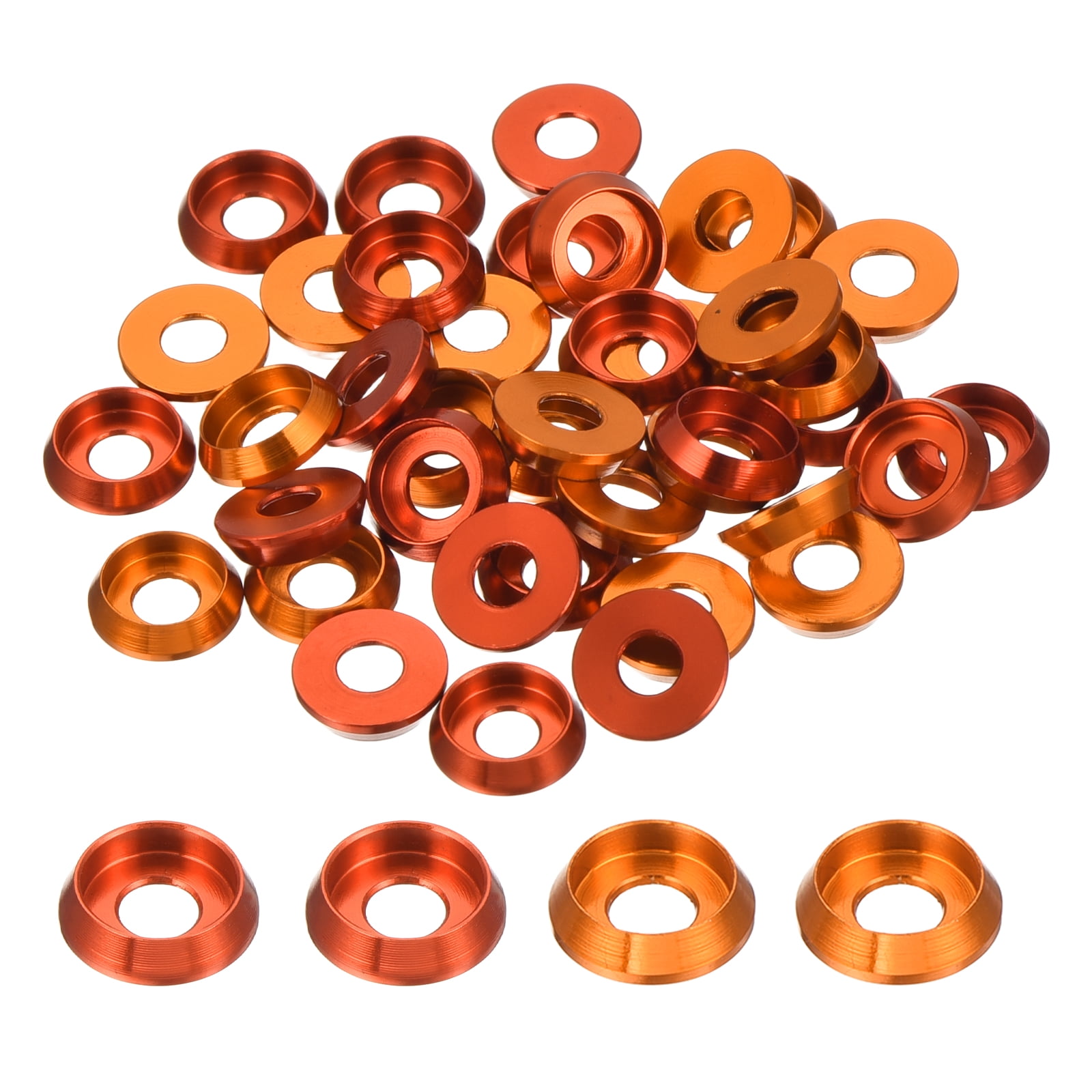 Uxcell M3 Cone Cup Washers, Hole Dia 3mm/0.12" Aluminum Gaskets for ...