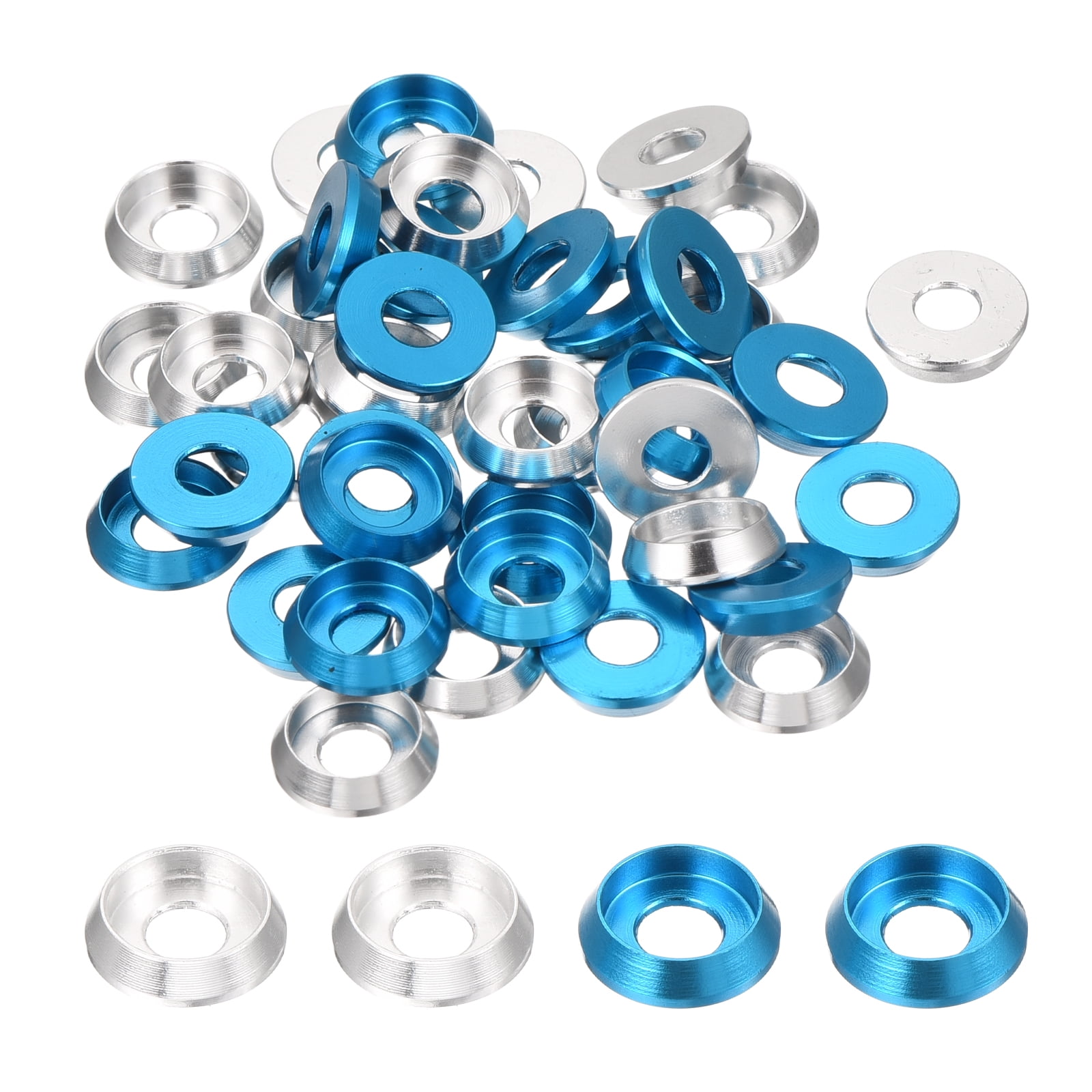 Uxcell M3 Cone Cup Washers, Hole Dia 3mm/0.12" Aluminum Gaskets for ...