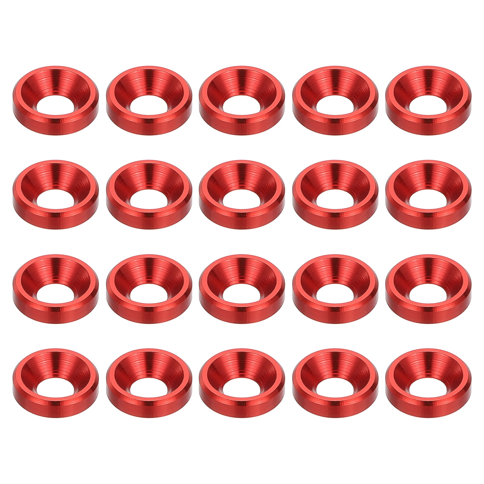 Uxcell M3 Countersunk Washers, 20 Pack Finish Washers Alloy Aluminum ...